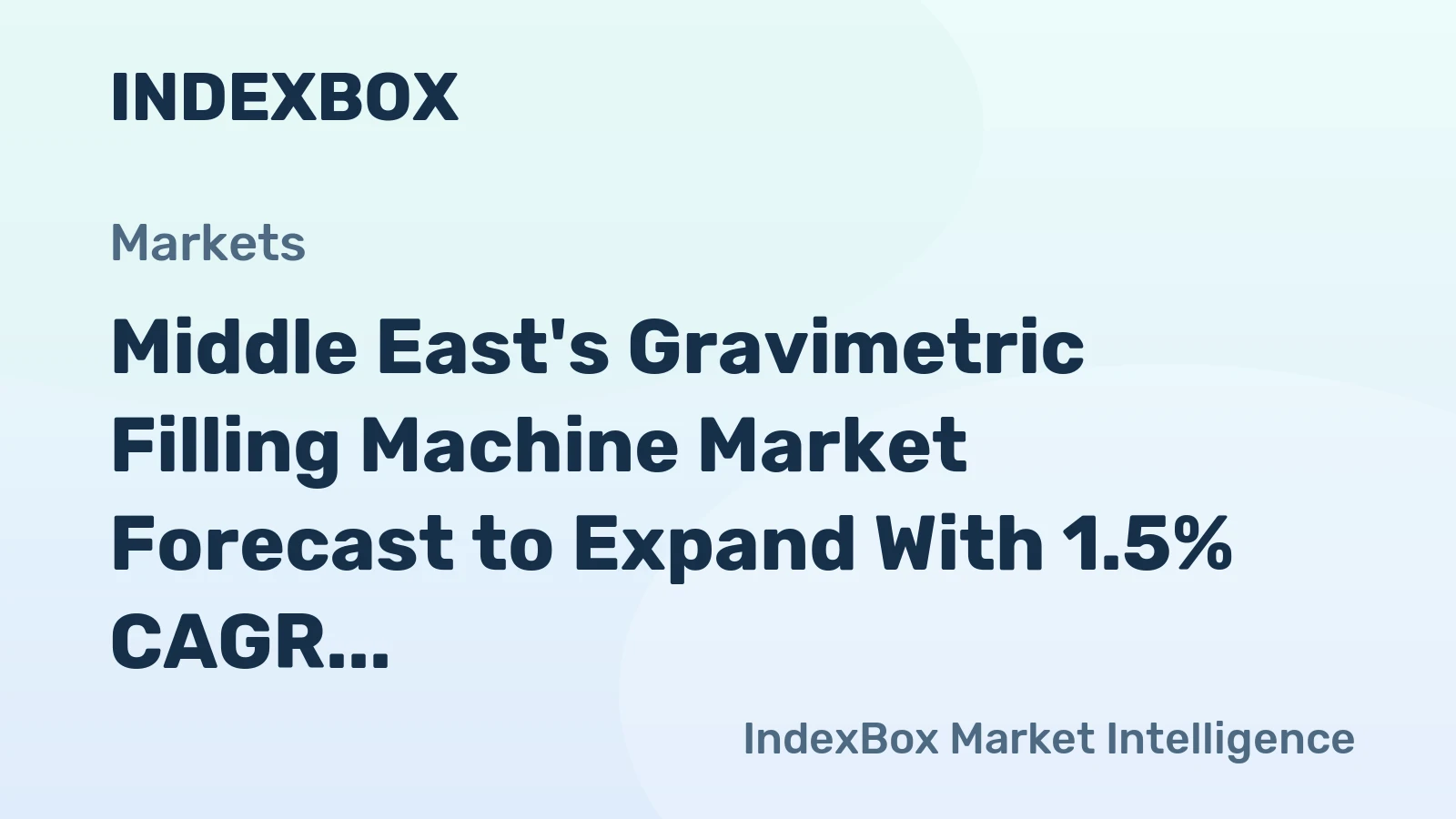 Middle East's Gravimetric Filling Machine Market Forecast to Expand With 1.5% CAGR