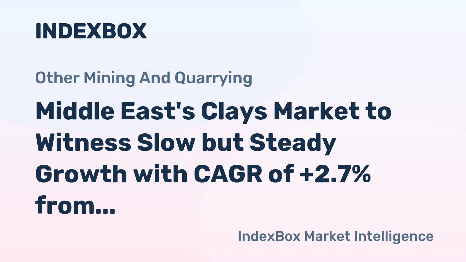 Middle East's Clays Market to Witness Slow but Steady Growth with CAGR of +2.7% from 2024 to 2035