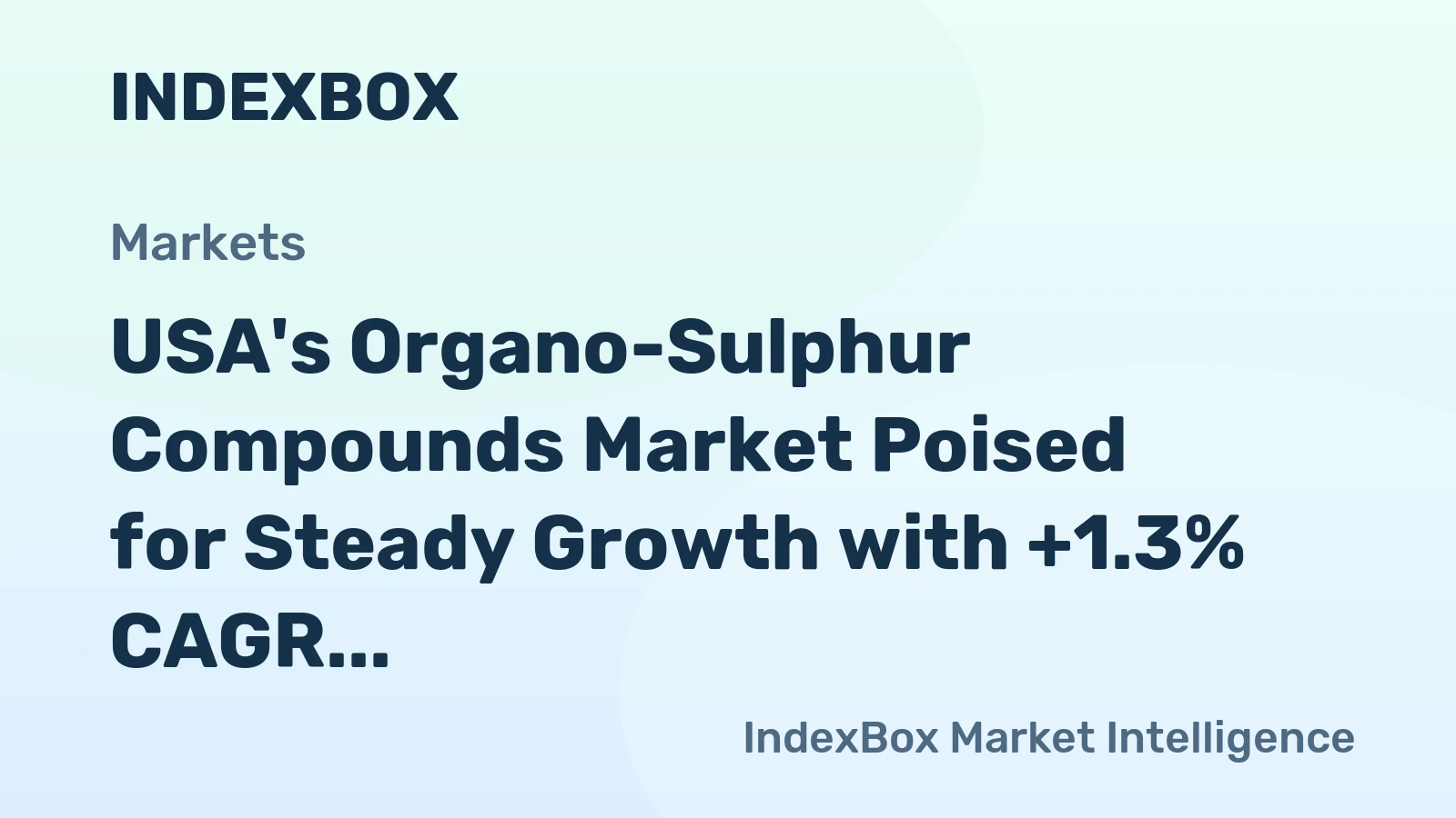 USA's Organo-Sulphur Compounds Market Poised for Steady Growth with +1.3% CAGR Through 2035