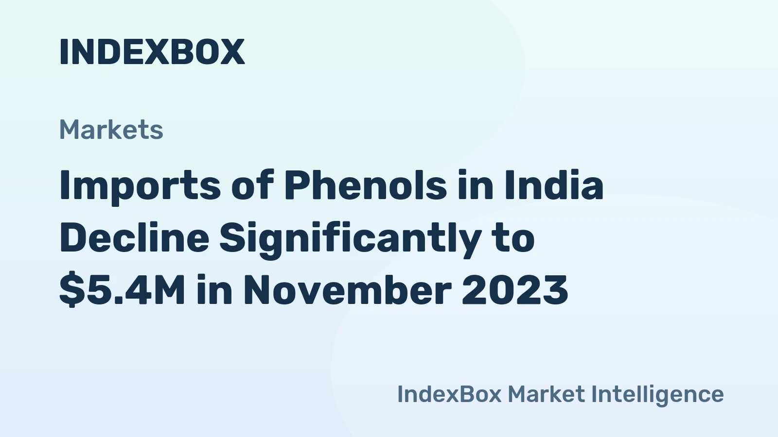 Imports of Phenols in India Decline Significantly to $5.4M in November 2023