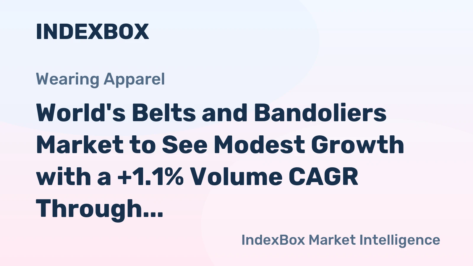 World's Belts and Bandoliers Market to See Modest Growth with a +1.1% Volume CAGR Through 2035