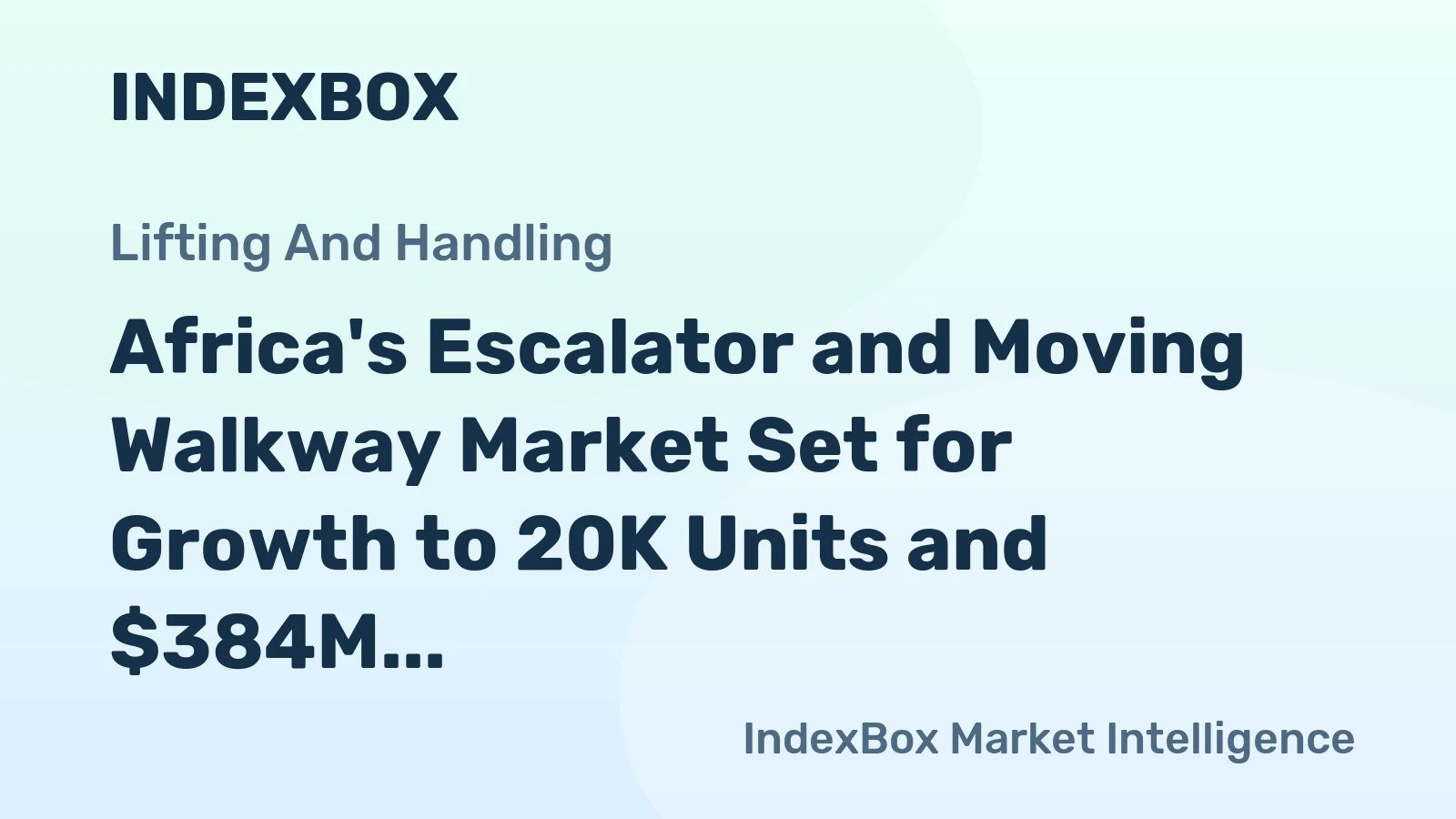 Africa's Escalator and Moving Walkway Market Set for Growth to 20K Units and $384M by 2035