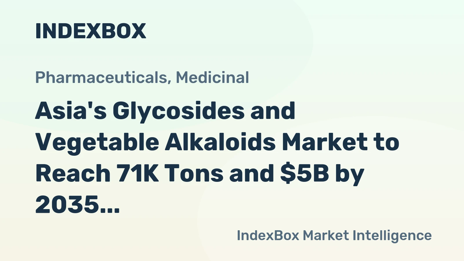 Asia's Glycosides and Vegetable Alkaloids Market to Reach 71K Tons and $5B by 2035