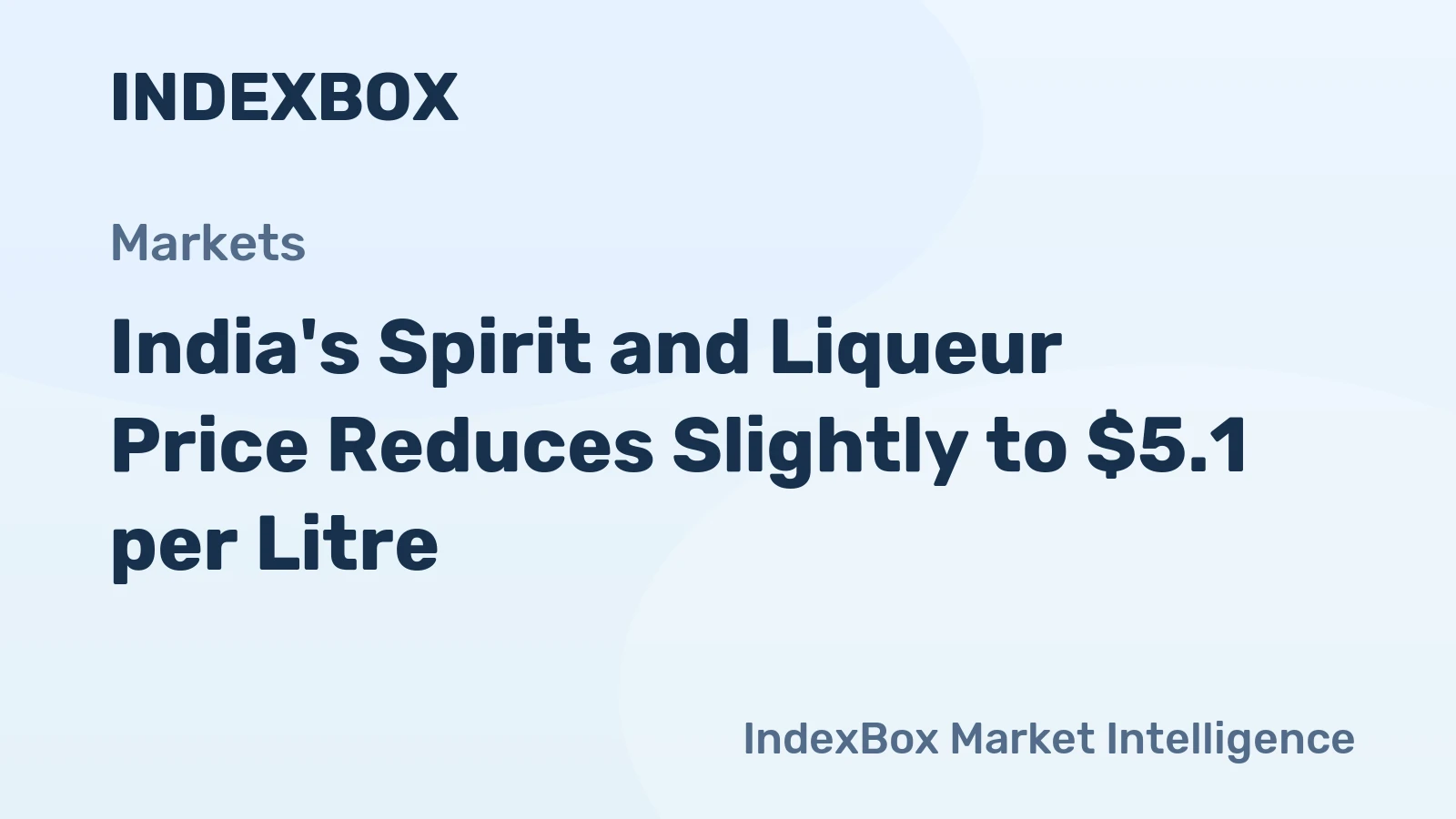 India's Spirit and Liqueur Price Reduces Slightly to $5.1 per Litre