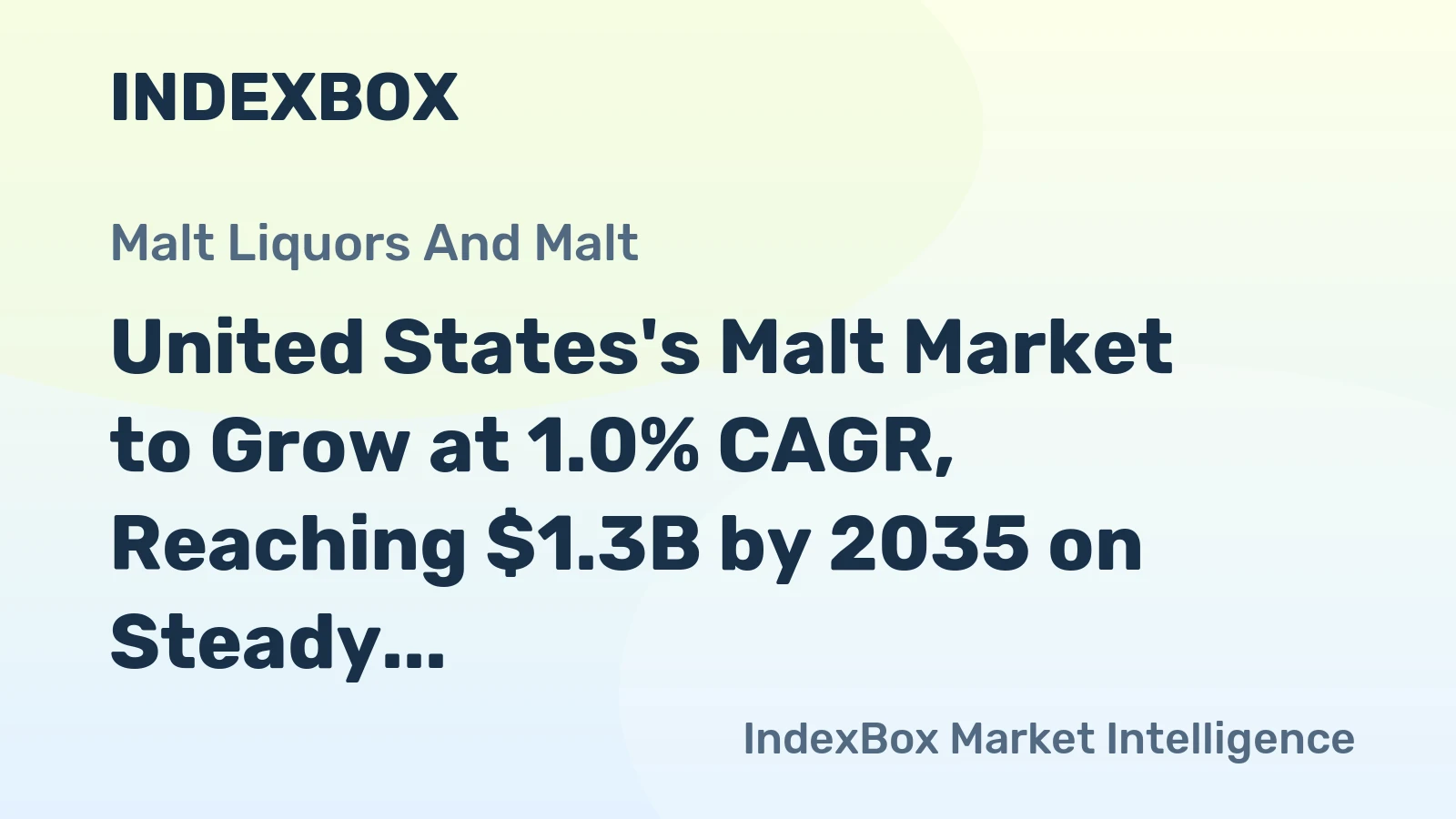 United States's Malt Market to Grow at 1.0% CAGR, Reaching $1.3B by 2035 on Steady Demand