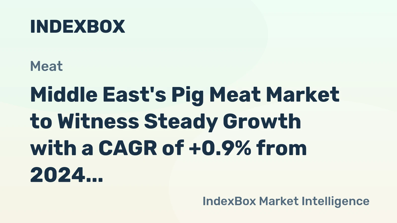 Middle East's Pig Meat Market to Witness Steady Growth with a CAGR of +0.9% from 2024 to 2035