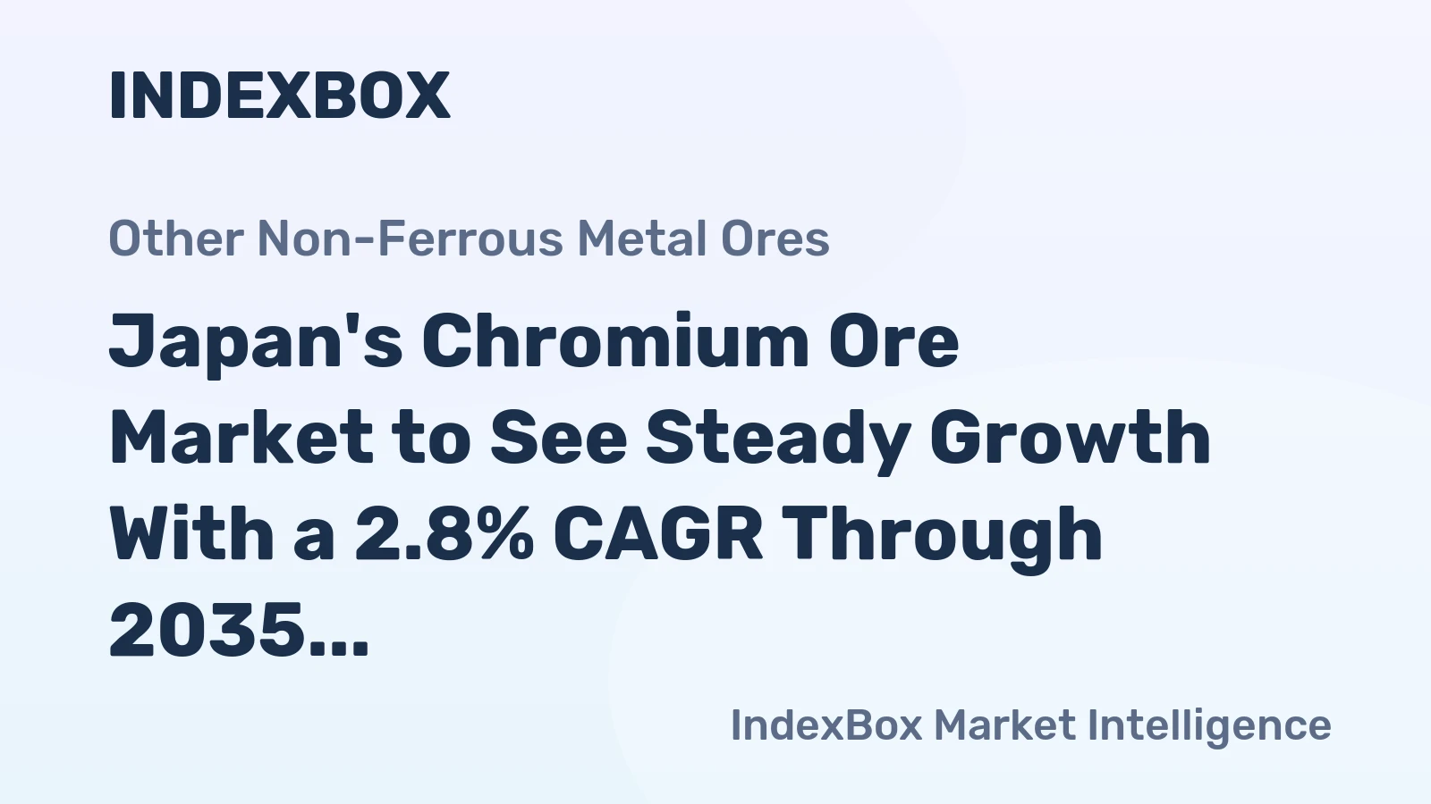 Japan's Chromium Ore Market to See Steady Growth With a 2.8% CAGR Through 2035