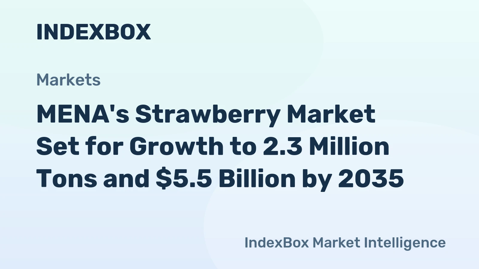 MENA's Strawberry Market Set for Growth to 2.3 Million Tons and $5.5 Billion by 2035
