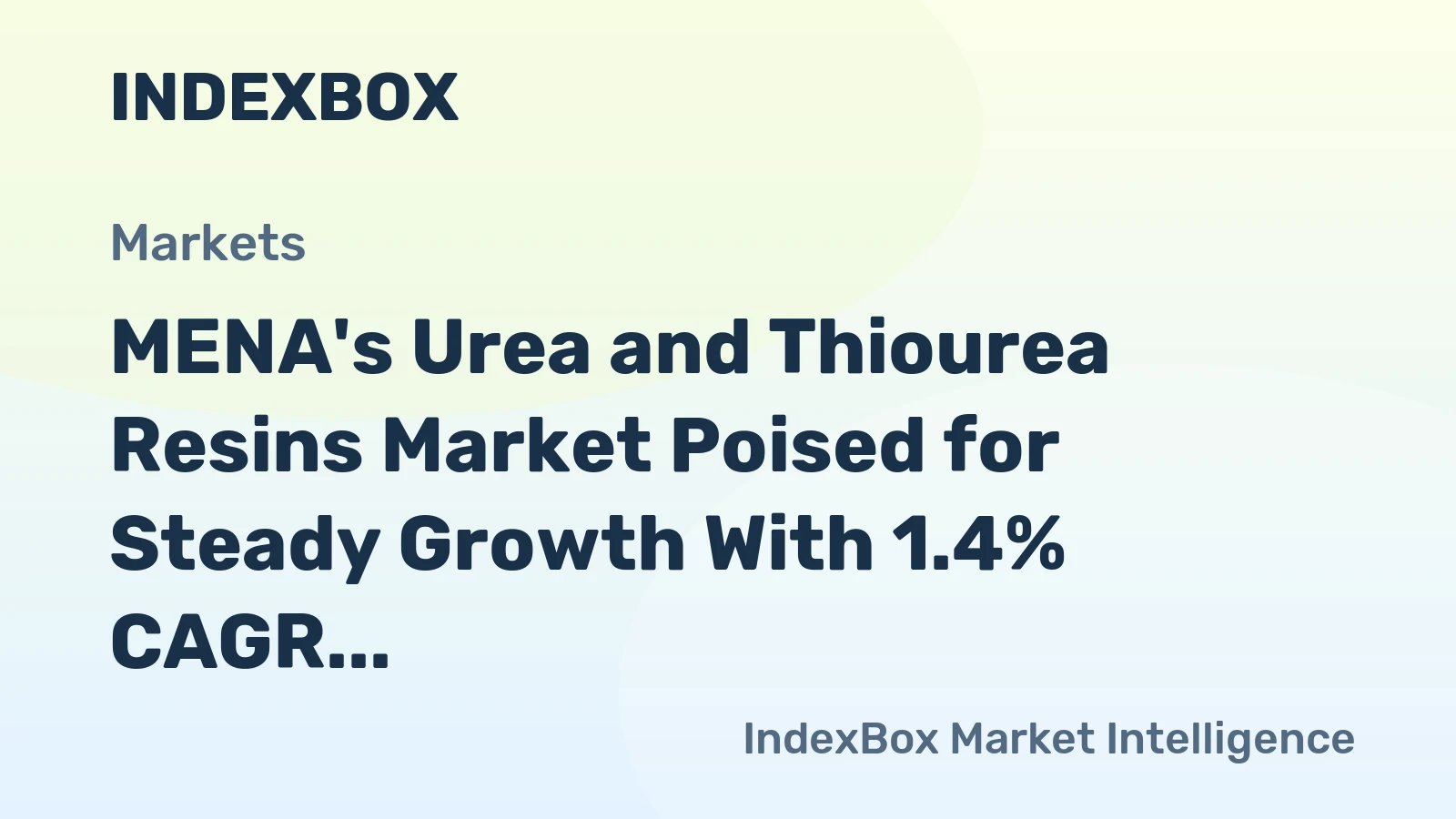 MENA's Urea and Thiourea Resins Market Poised for Steady Growth With 1.4% CAGR Through 2035