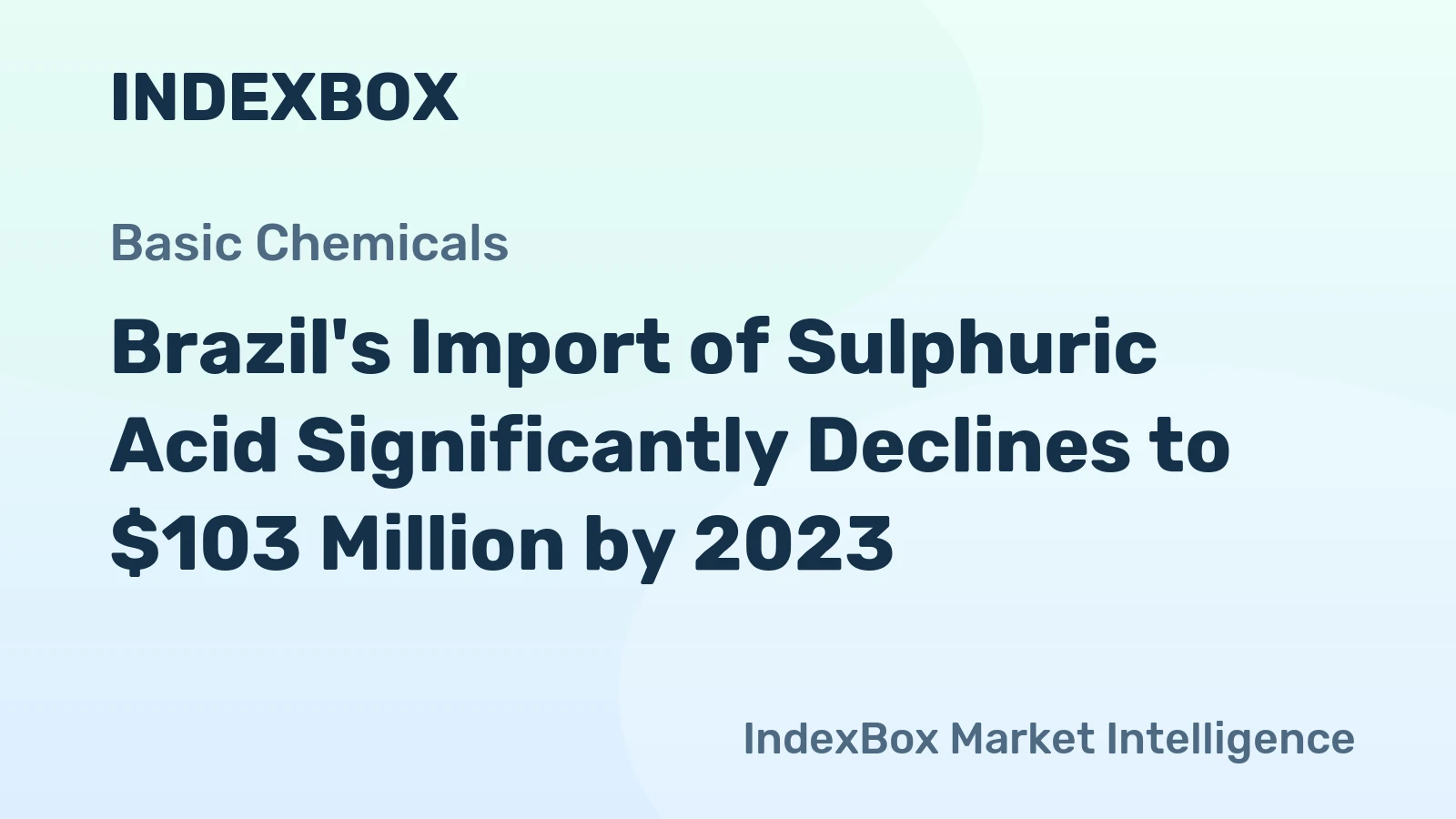 Brazil's Import of Sulphuric Acid Significantly Declines to $103 Million by 2023