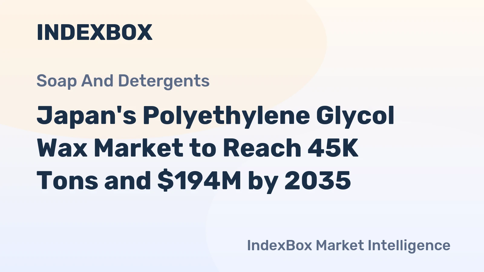 Japan's Polyethylene Glycol Wax Market to Reach 45K Tons and $194M by 2035