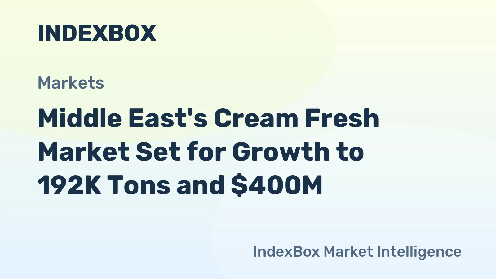 Middle East's Cream Fresh Market Set for Growth to 192K Tons and $400M