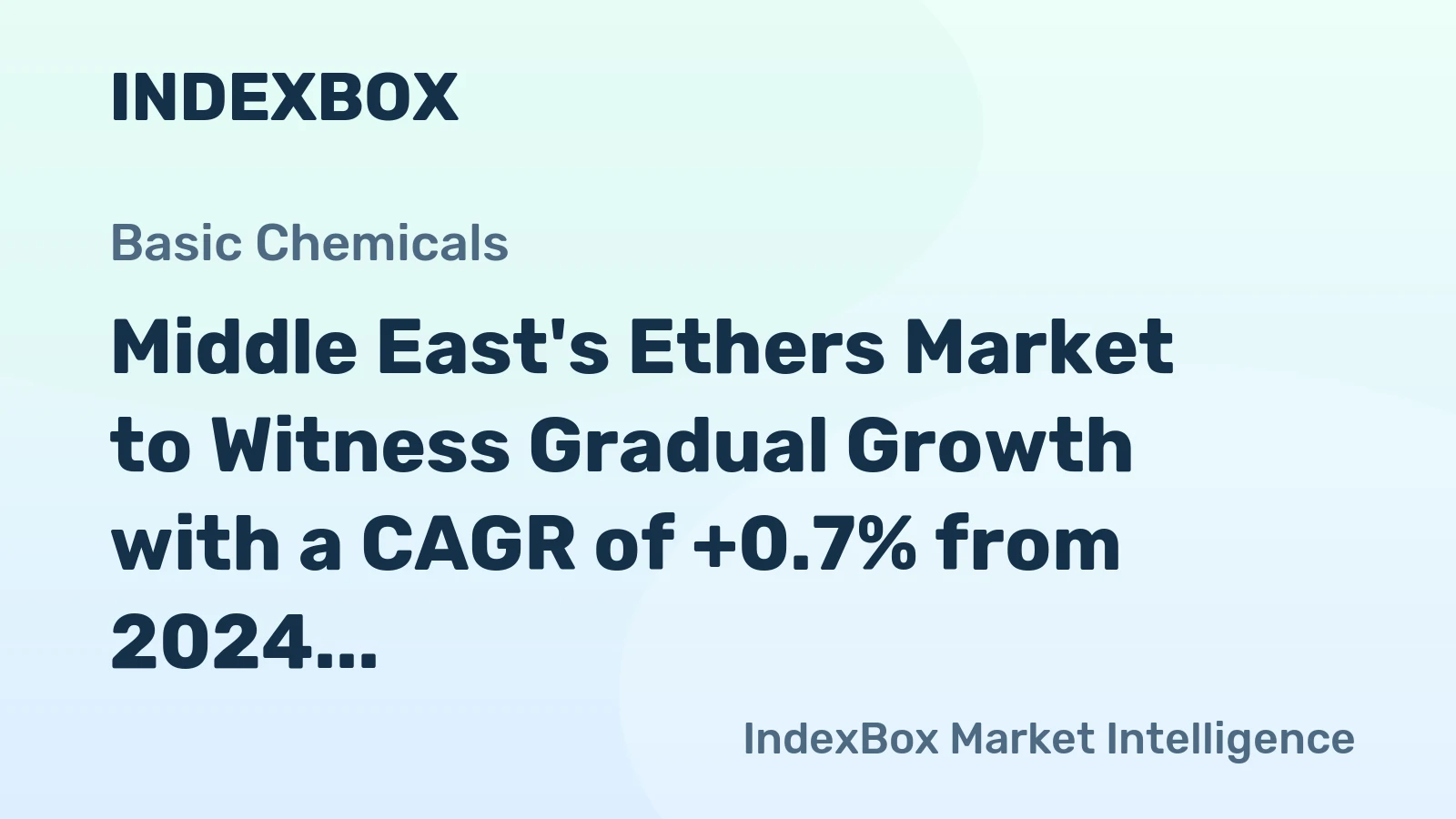 Middle East's Ethers Market to Witness Gradual Growth with a CAGR of +0.7% from 2024 to 2035