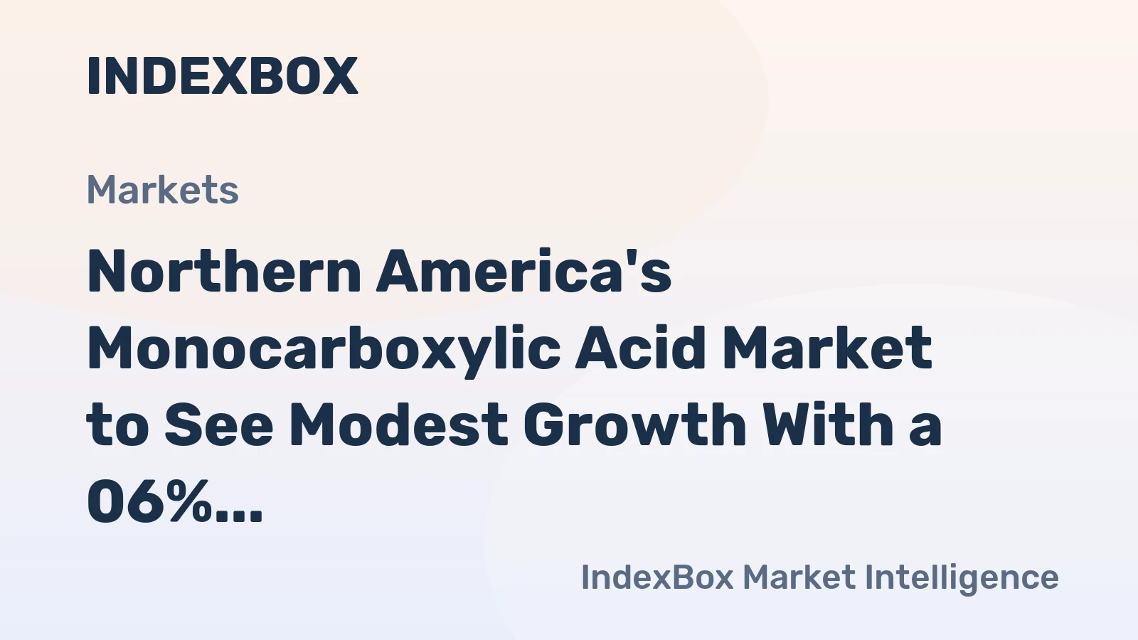 Northern America's Monocarboxylic Acid Market to See Modest Growth With a 06% Volume CAGR
