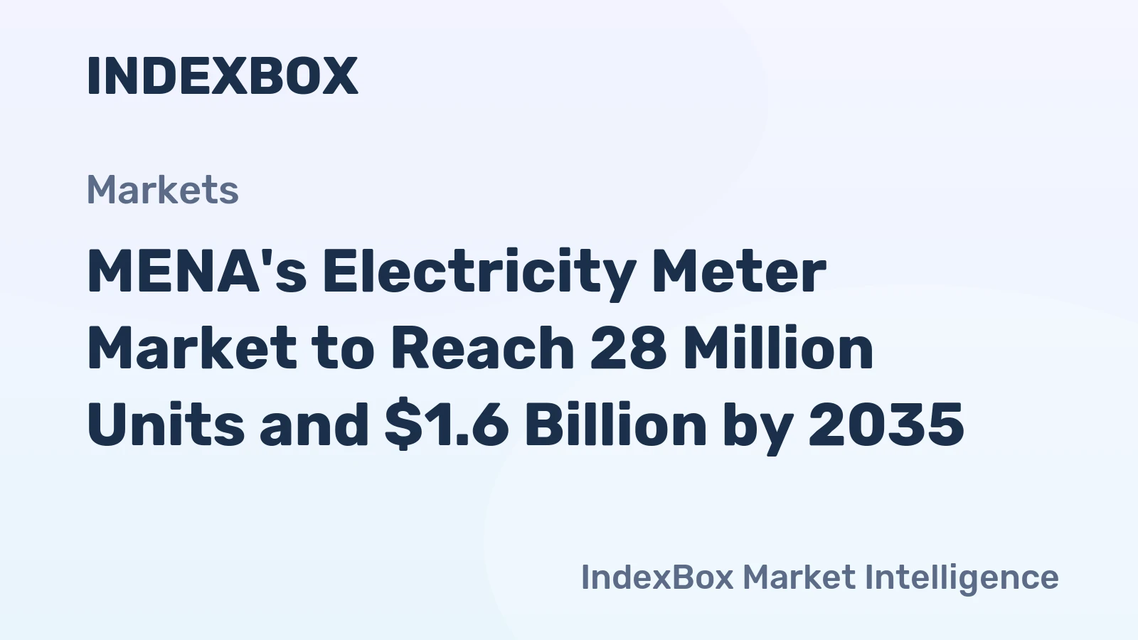 MENA's Electricity Meter Market to Reach 28 Million Units and $1.6 Billion by 2035