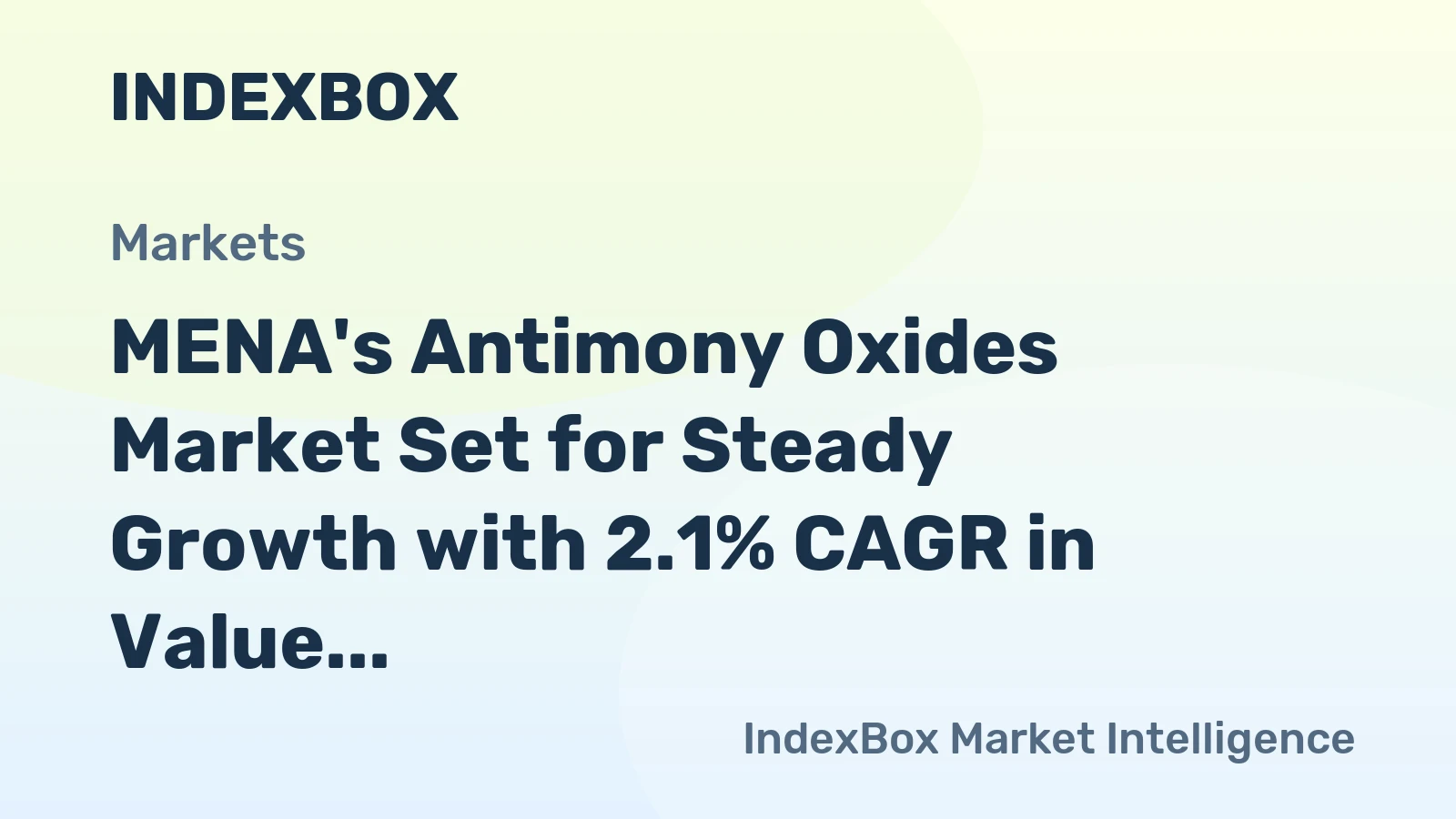 MENA's Antimony Oxides Market Set for Steady Growth with 2.1% CAGR in Value Through 2035