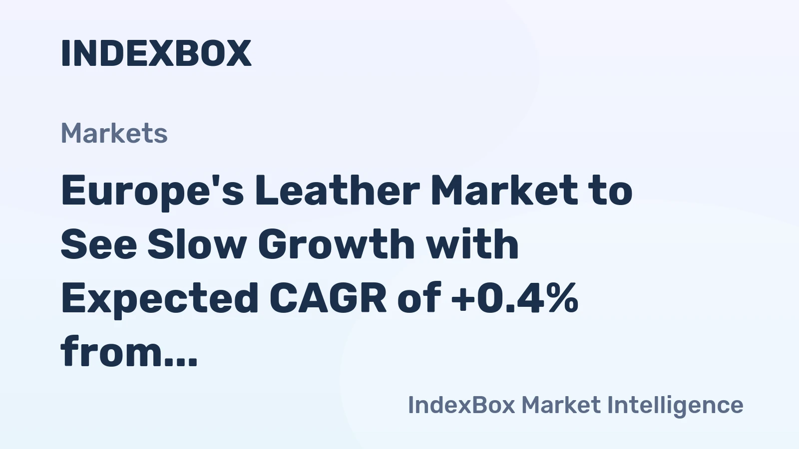 Europe's Leather Market to See Slow Growth with Expected CAGR of +0.4% from 2024 to 2035