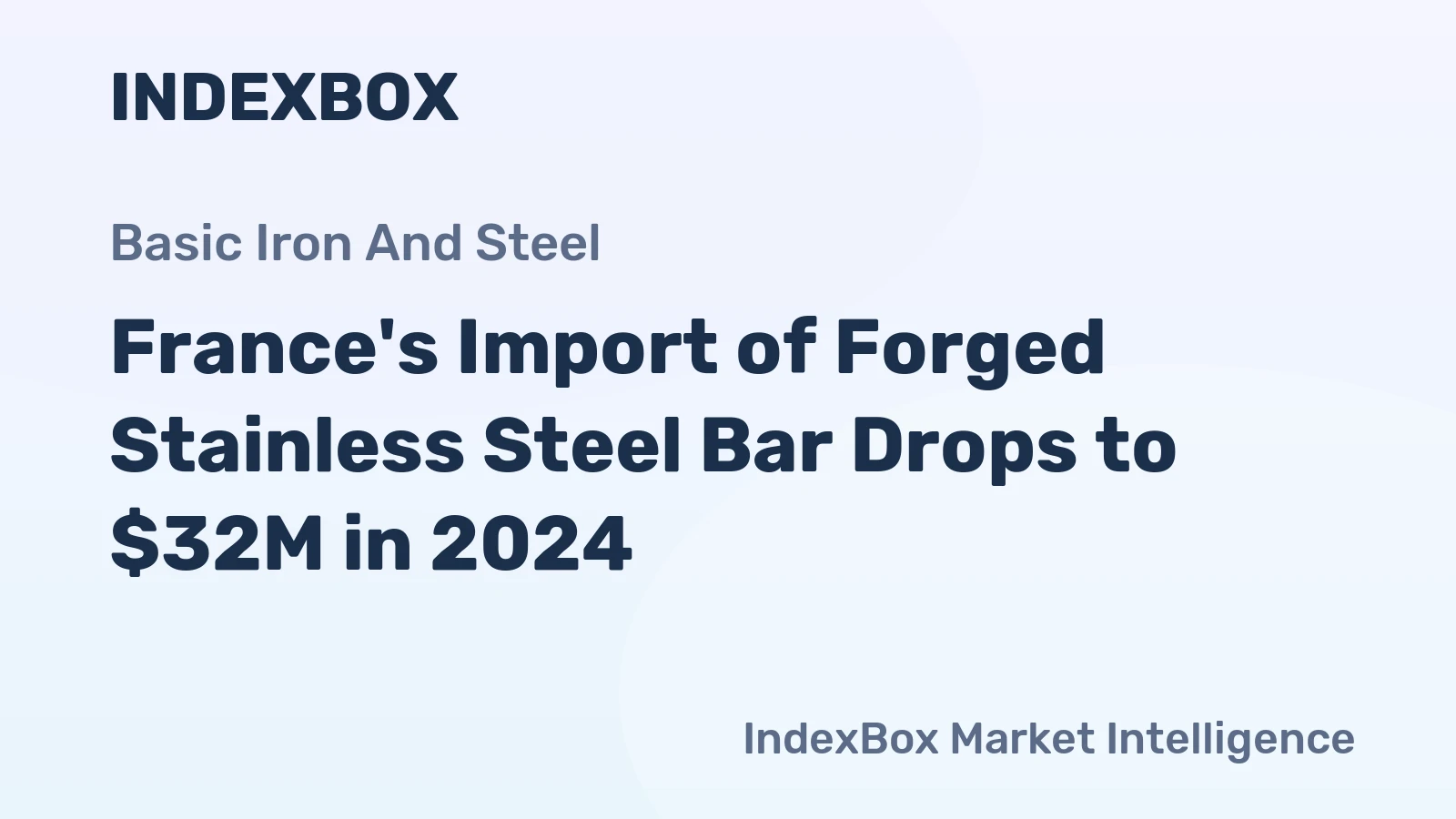France's Import of Forged Stainless Steel Bar Drops to $32M in 2024