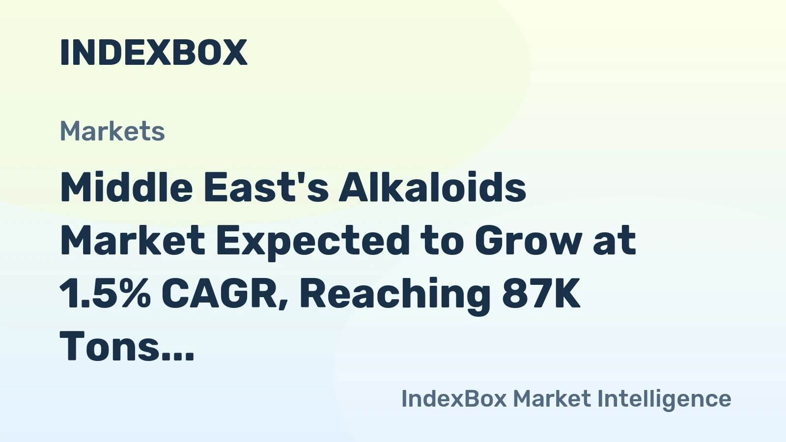 Middle East's Alkaloids Market Expected to Grow at 1.5% CAGR, Reaching 87K Tons by 2035