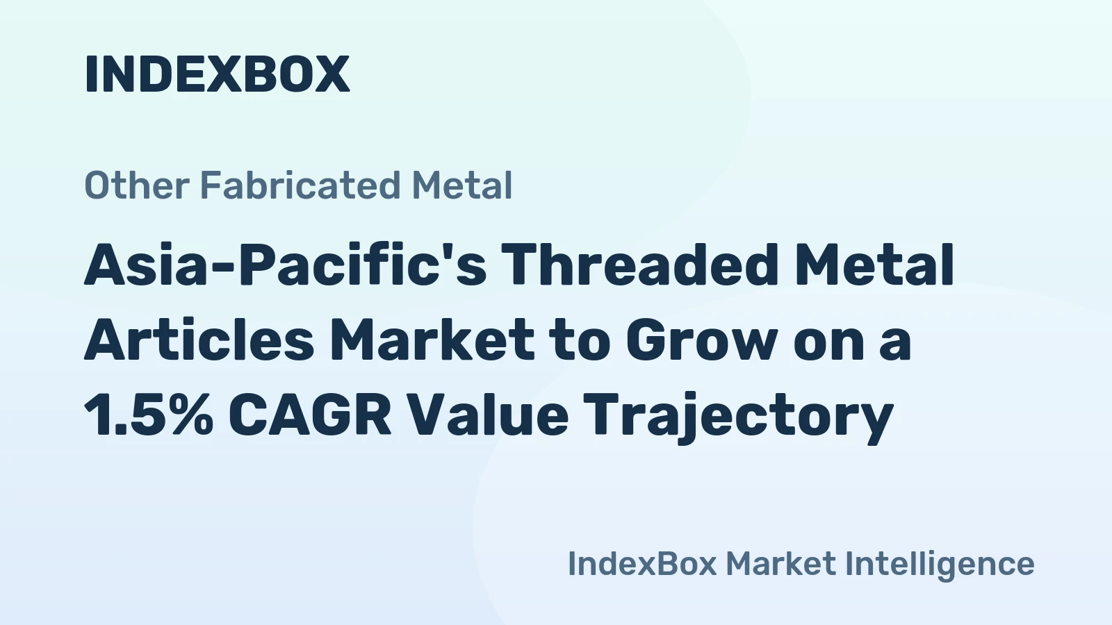 Asia-Pacific's Threaded Metal Articles Market to Grow on a 1.5% CAGR Value Trajectory
