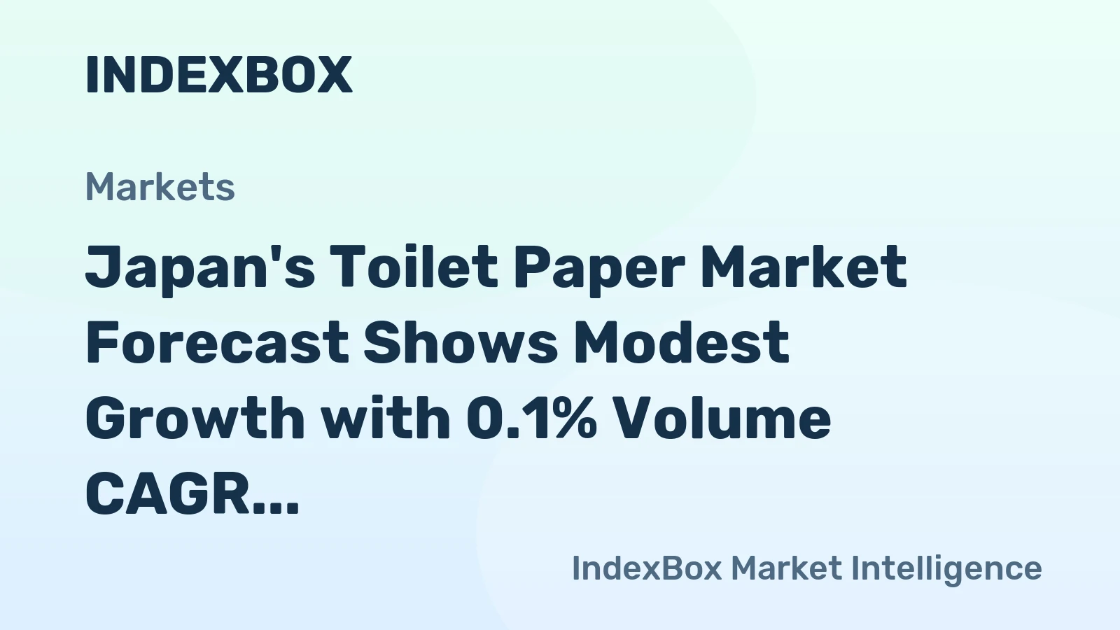 Japan's Toilet Paper Market Forecast Shows Modest Growth with 0.1% Volume CAGR Through 2035