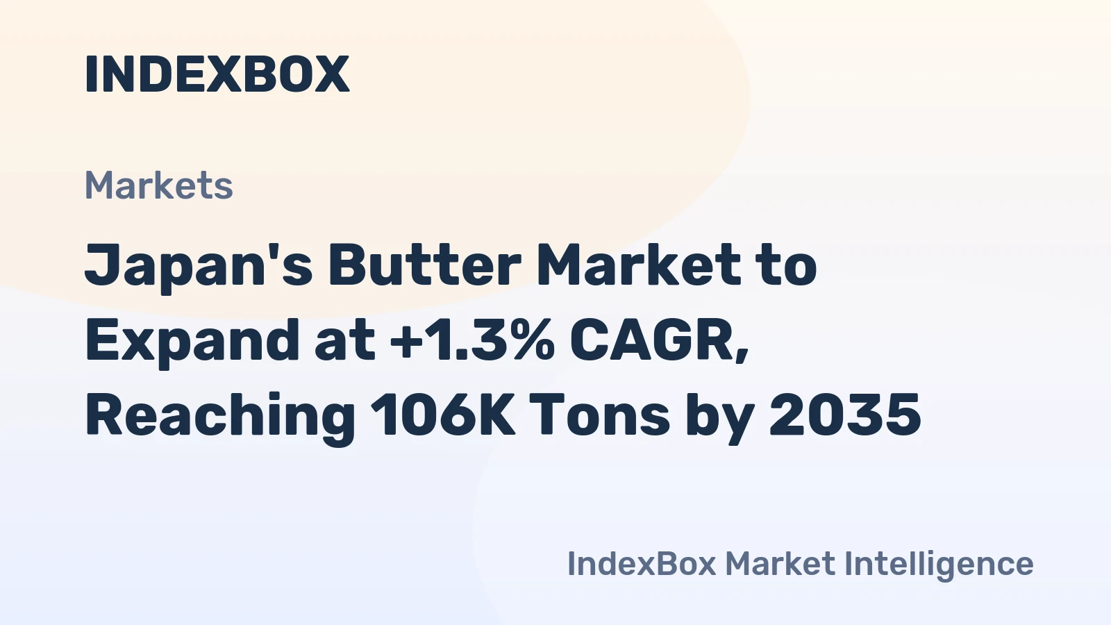 Japan's Butter Market to Expand at +1.3% CAGR, Reaching 106K Tons by 2035