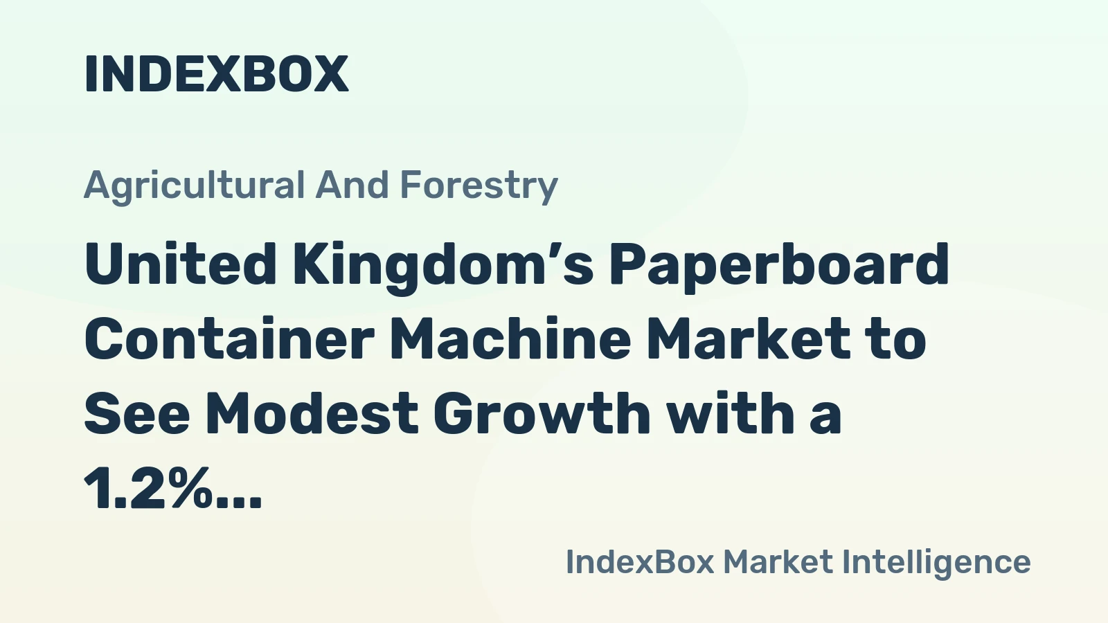 United Kingdom’s Paperboard Container Machine Market to See Modest Growth with a 1.2% CAGR in Value