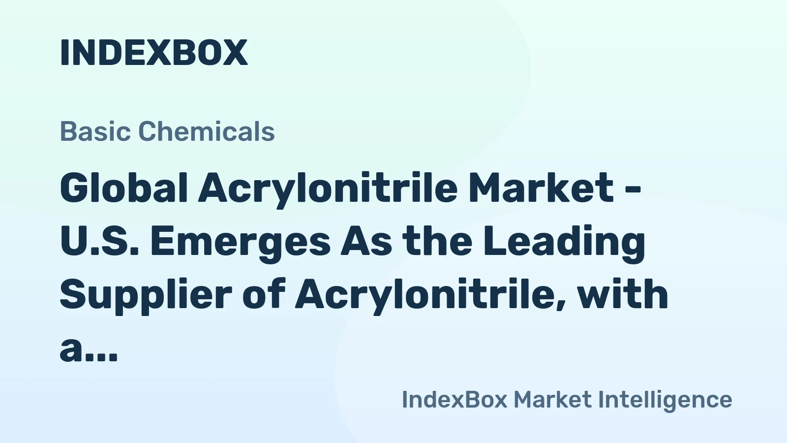 Global Acrylonitrile Market - U.S. Emerges As the Leading Supplier of Acrylonitrile, with a 30% share