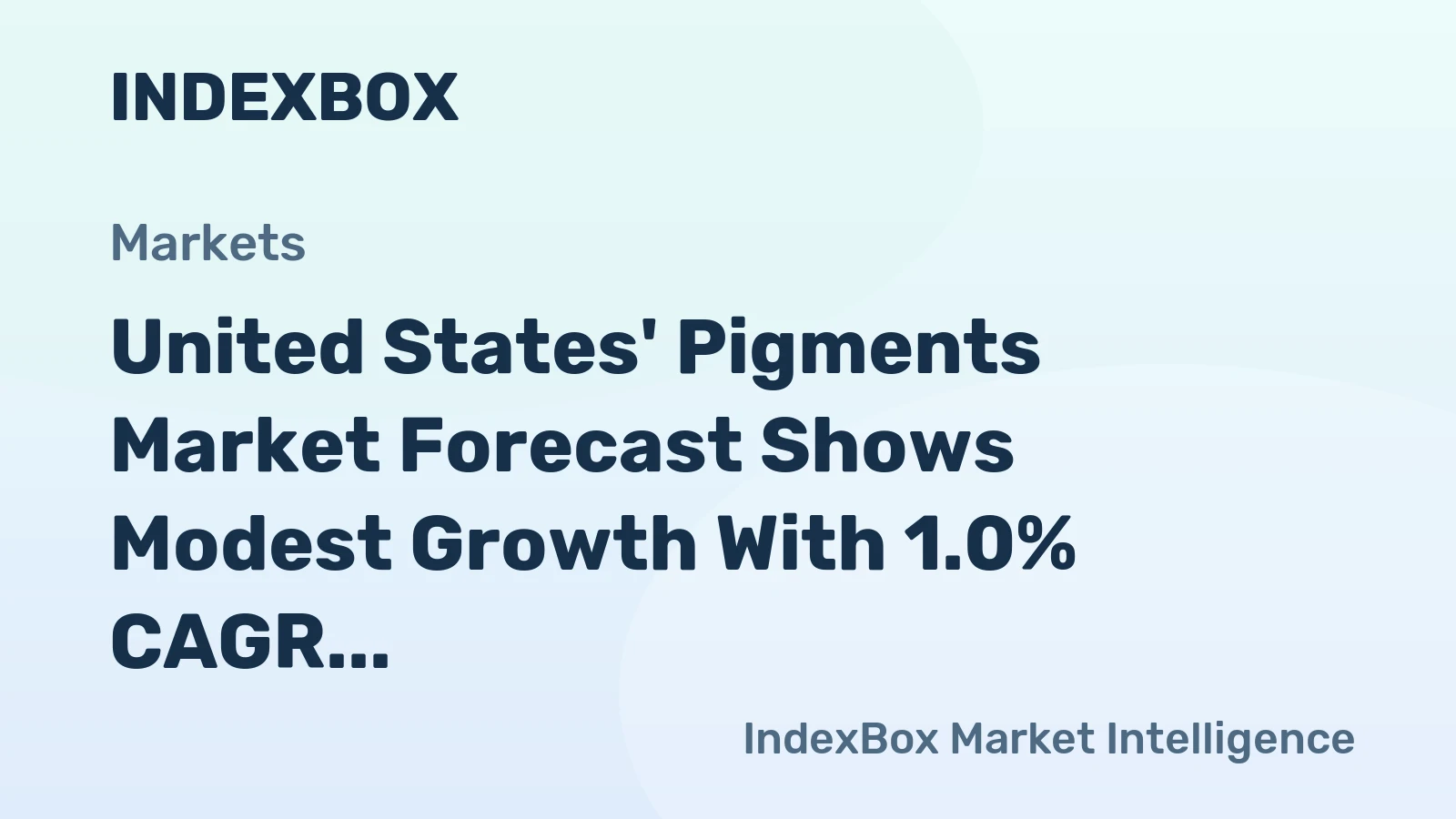 United States' Pigments Market Forecast Shows Modest Growth With 1.0% CAGR in Value Through 2035