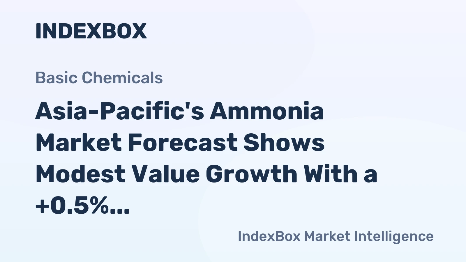 Asia-Pacific's Ammonia Market Forecast Shows Modest Value Growth With a +0.5% CAGR