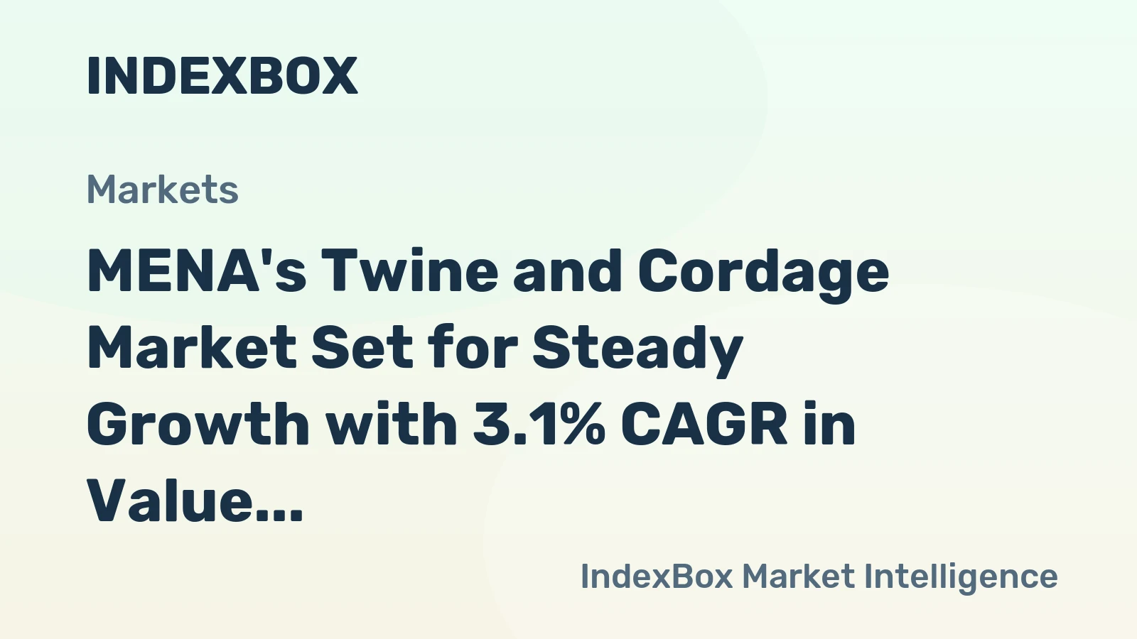MENA's Twine and Cordage Market Set for Steady Growth with 3.1% CAGR in Value