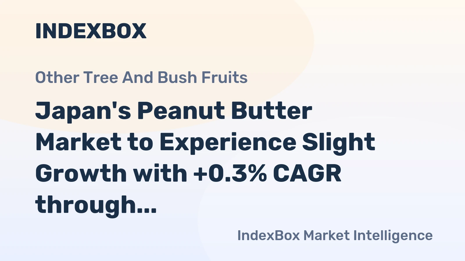 Japan's Peanut Butter Market to Experience Slight Growth with +0.3% CAGR through 2035