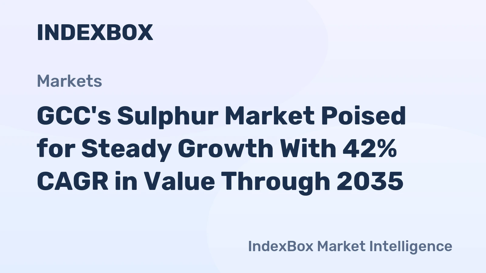 GCC's Sulphur Market Poised for Steady Growth With 42% CAGR in Value Through 2035