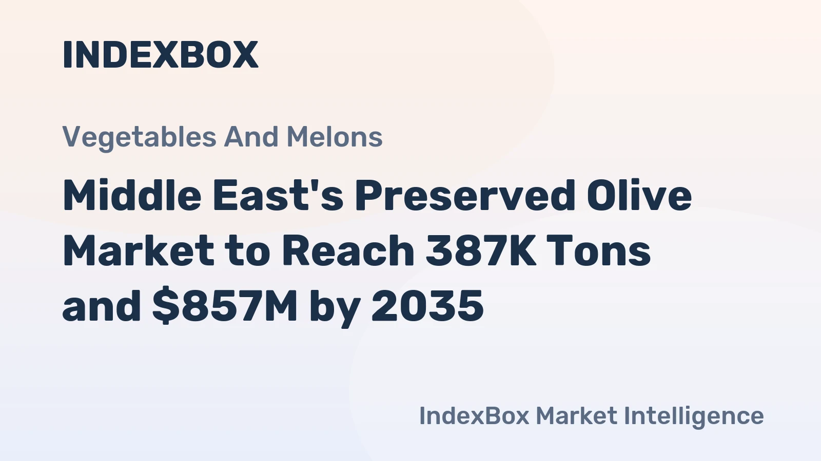 Middle East's Preserved Olive Market to Reach 387K Tons and $857M by 2035