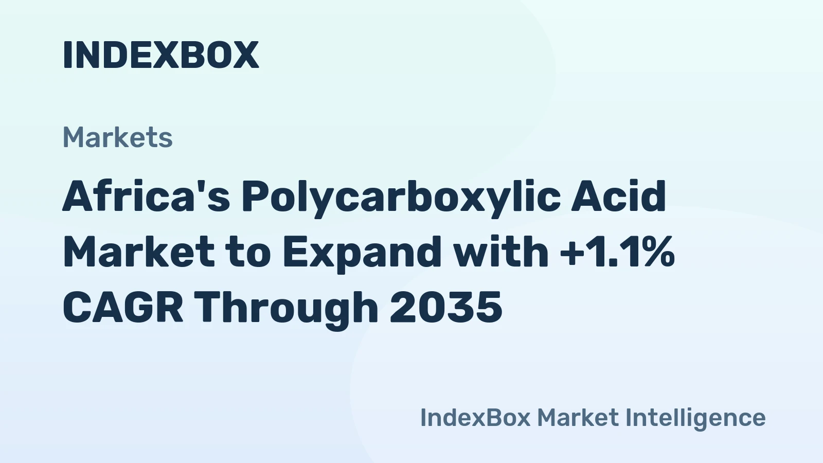 Africa's Polycarboxylic Acid Market to Expand with +1.1% CAGR Through 2035