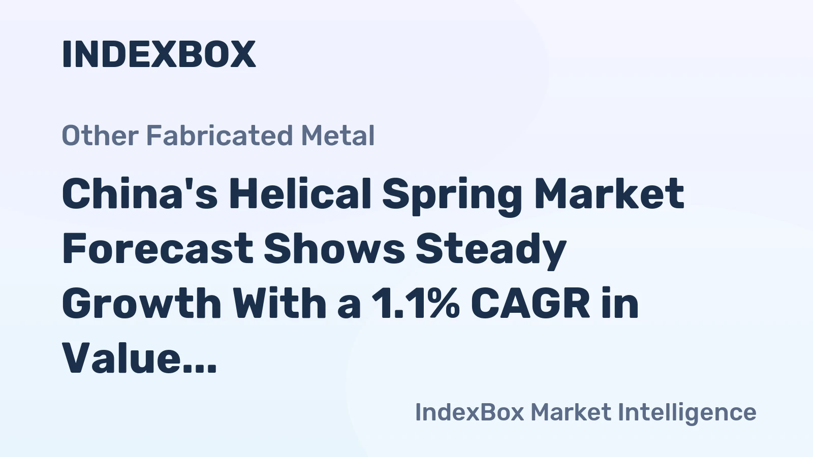 China's Helical Spring Market Forecast Shows Steady Growth With a 1.1% CAGR in Value
