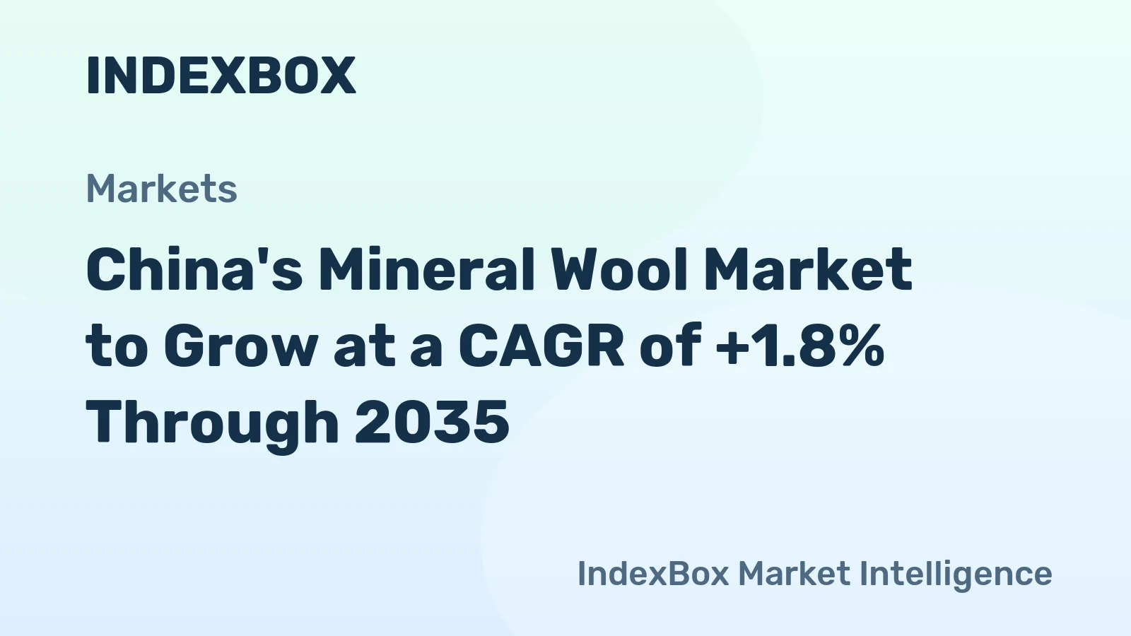 China's Mineral Wool Market to Grow at a CAGR of +1.8% Through 2035