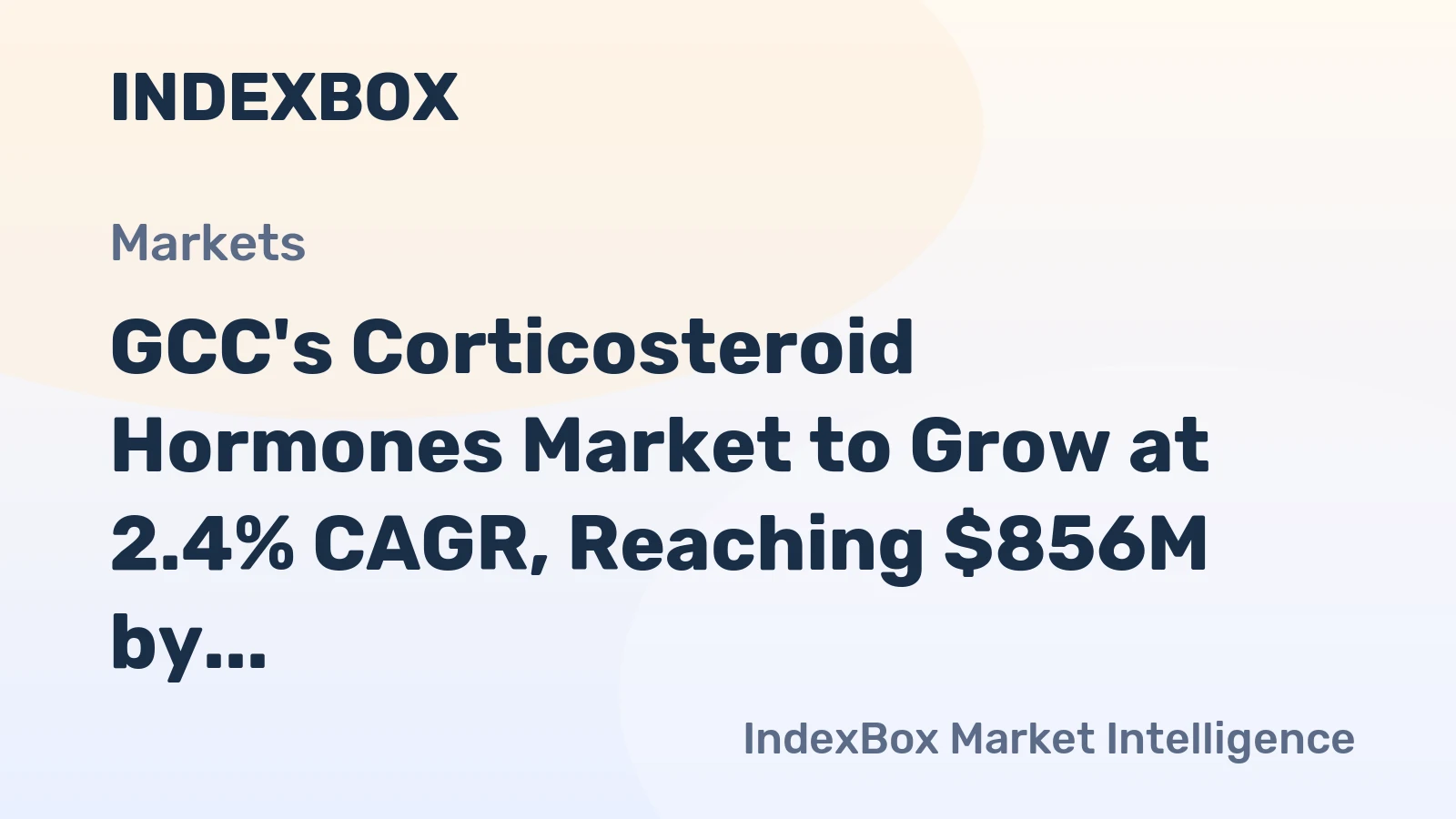 GCC's Corticosteroid Hormones Market to Grow at 2.4% CAGR, Reaching $856M by 2035