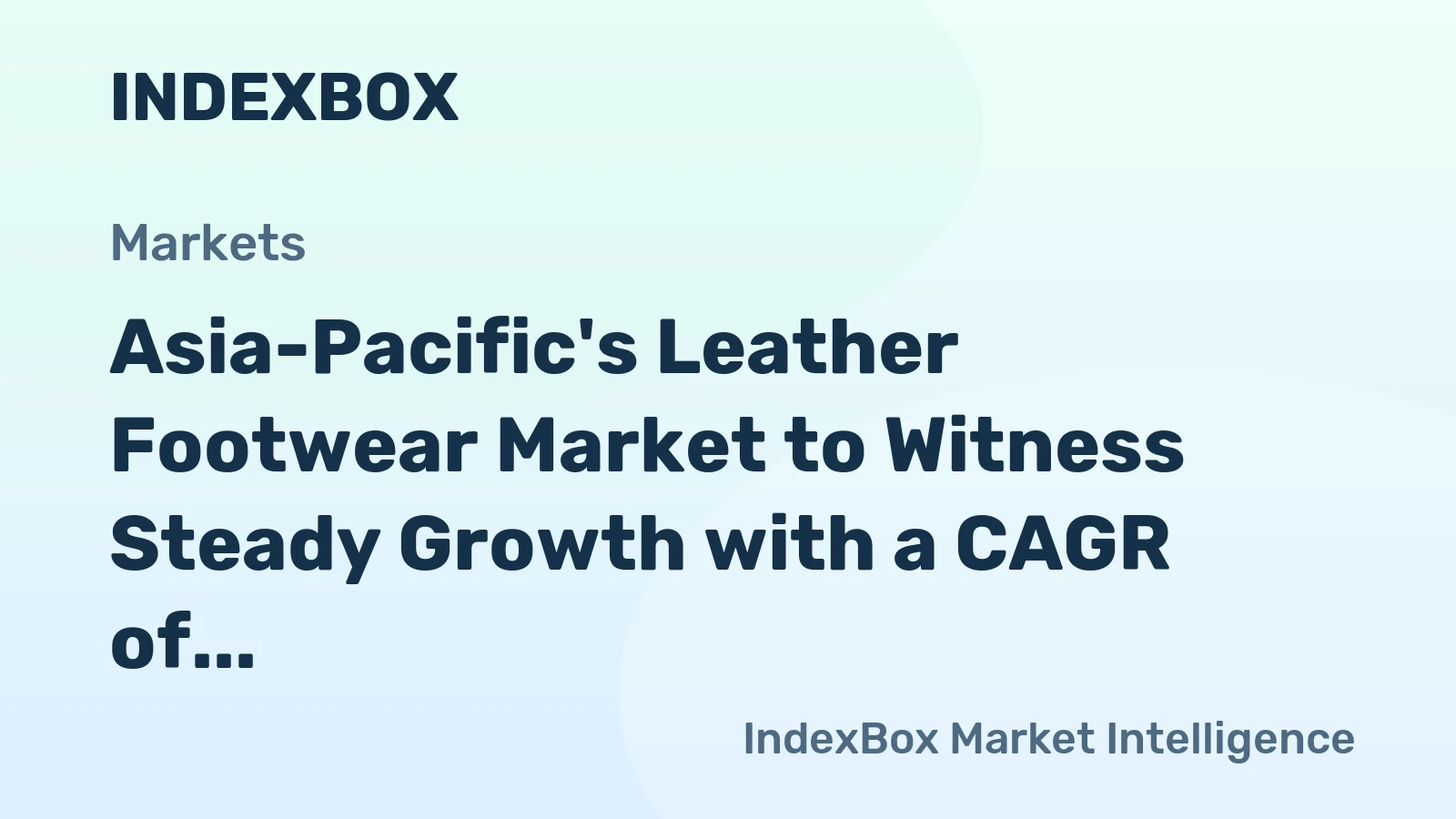 Asia-Pacific's Leather Footwear Market to Witness Steady Growth with a CAGR of +0.8% from 2024 to 2035