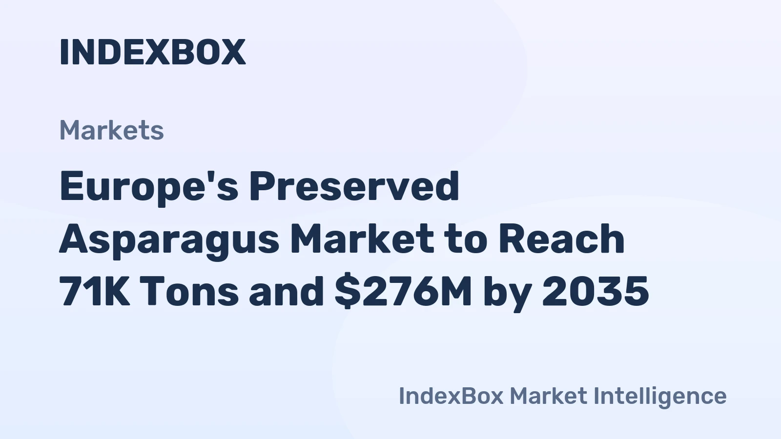 Europe's Preserved Asparagus Market to Reach 71K Tons and $276M by 2035