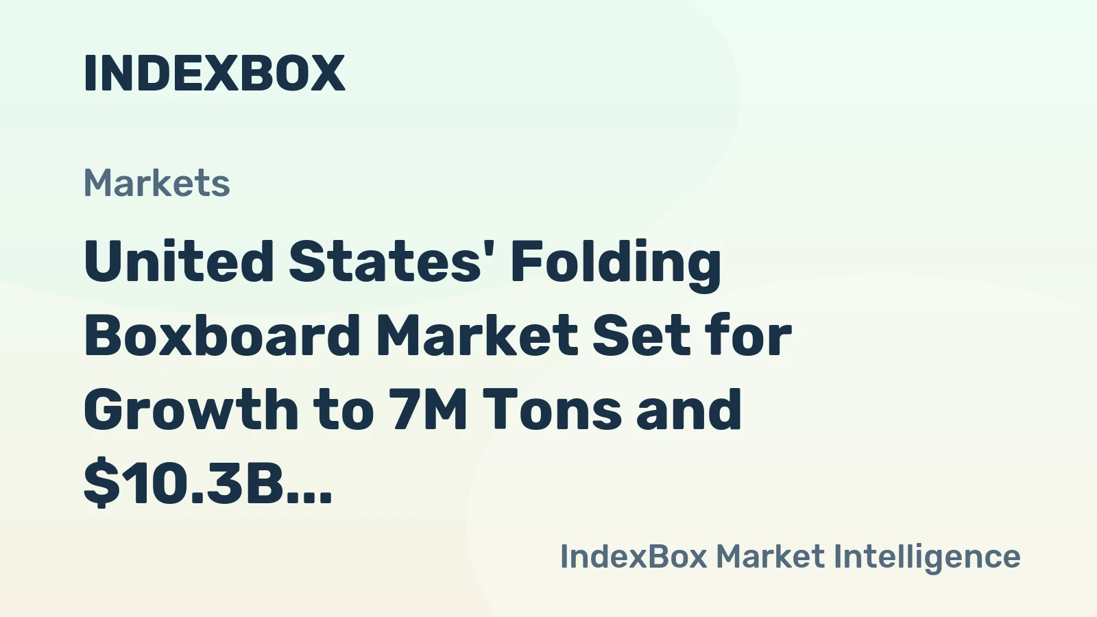 United States' Folding Boxboard Market Set for Growth to 7M Tons and $10.3B by 2035