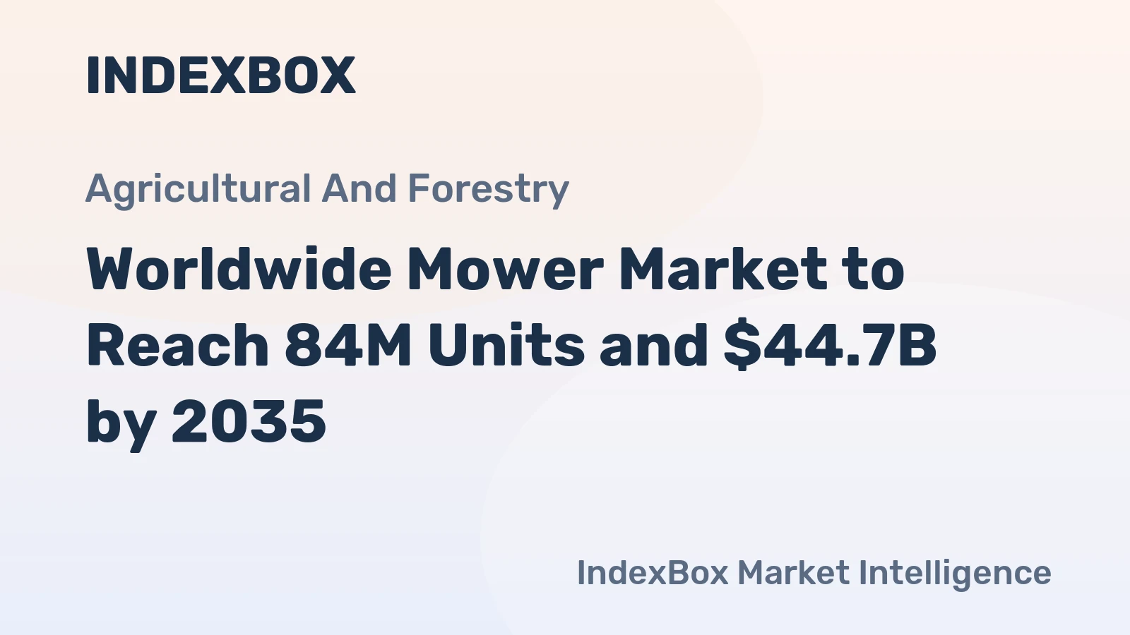 Worldwide Mower Market to Reach 84M Units and $44.7B by 2035