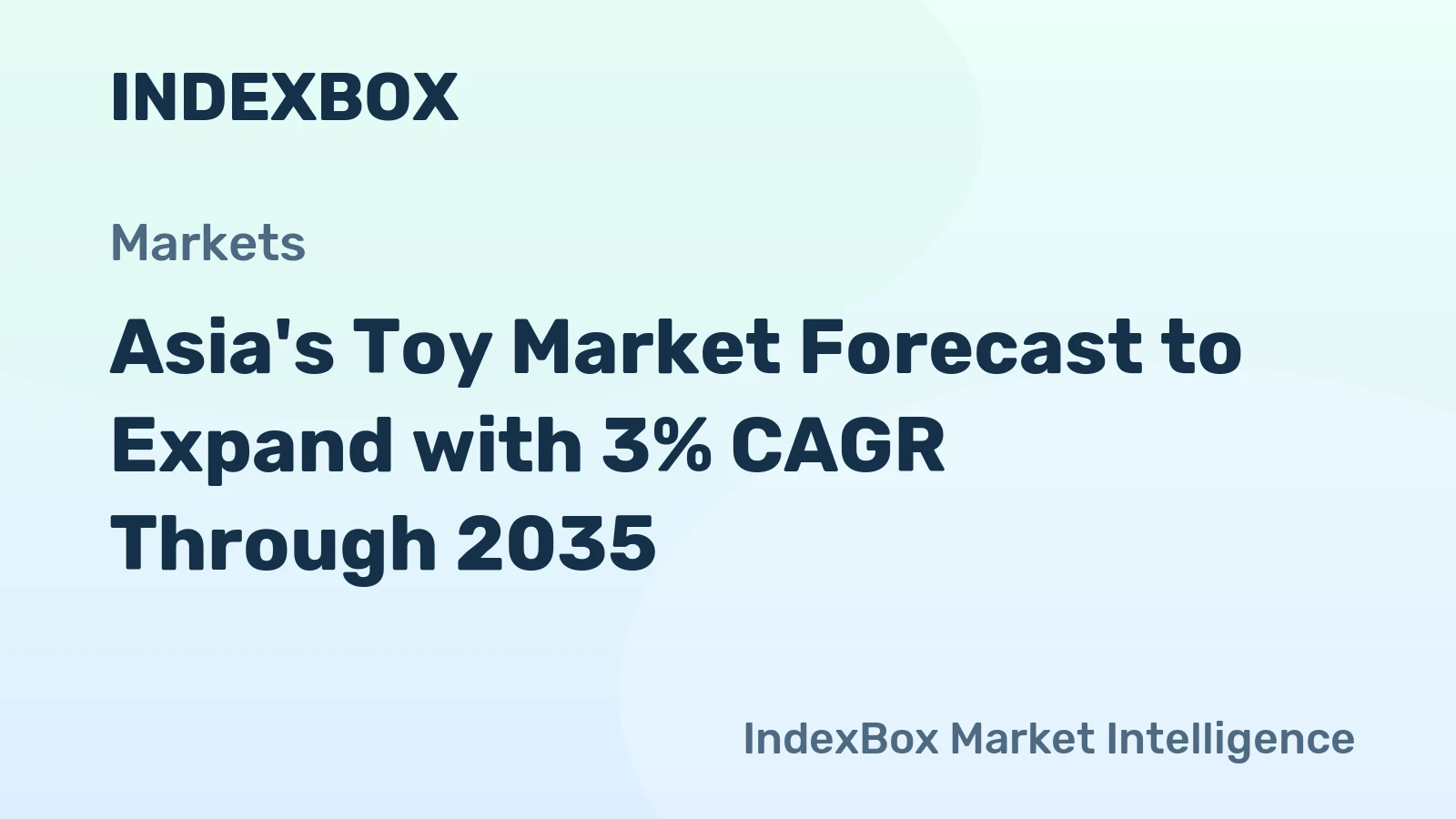 Asia's Toy Market Forecast to Expand with 3% CAGR Through 2035
