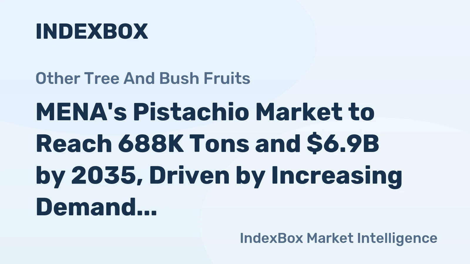 MENA's Pistachio Market to Reach 688K Tons and $6.9B by 2035, Driven by Increasing Demand