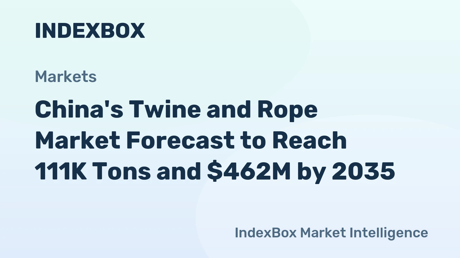 China's Twine and Rope Market Forecast to Reach 111K Tons and $462M by 2035