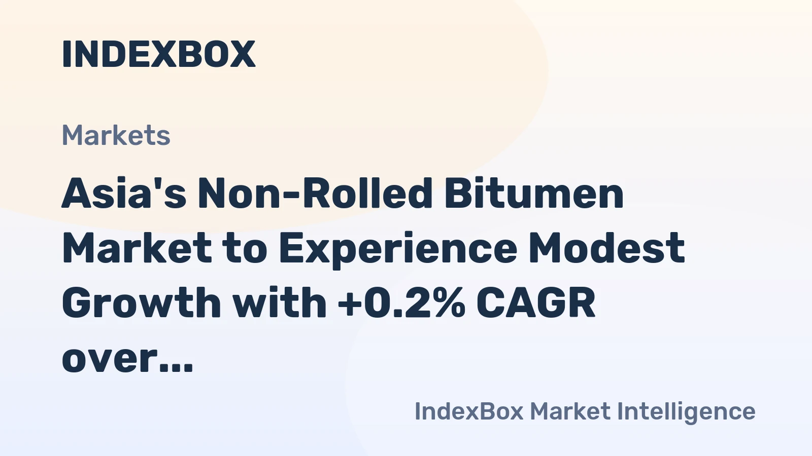 Asia's Non-Rolled Bitumen Market to Experience Modest Growth with +0.2% CAGR over Next Decade