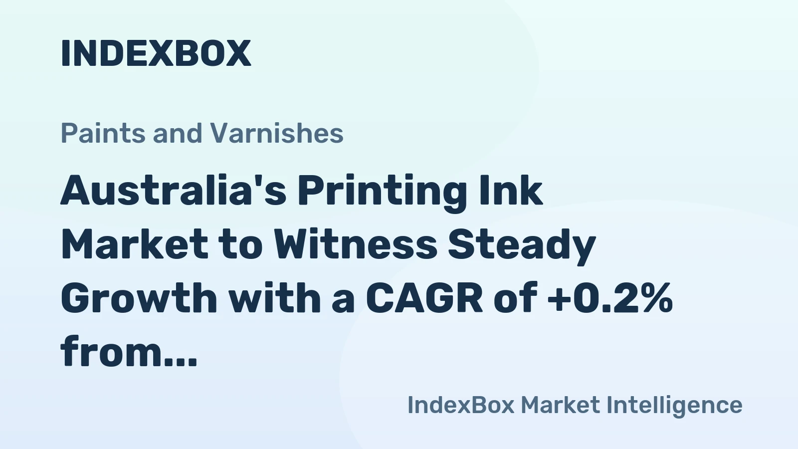 Australia's Printing Ink Market to Witness Steady Growth with a CAGR of +0.2% from 2024 to 2035