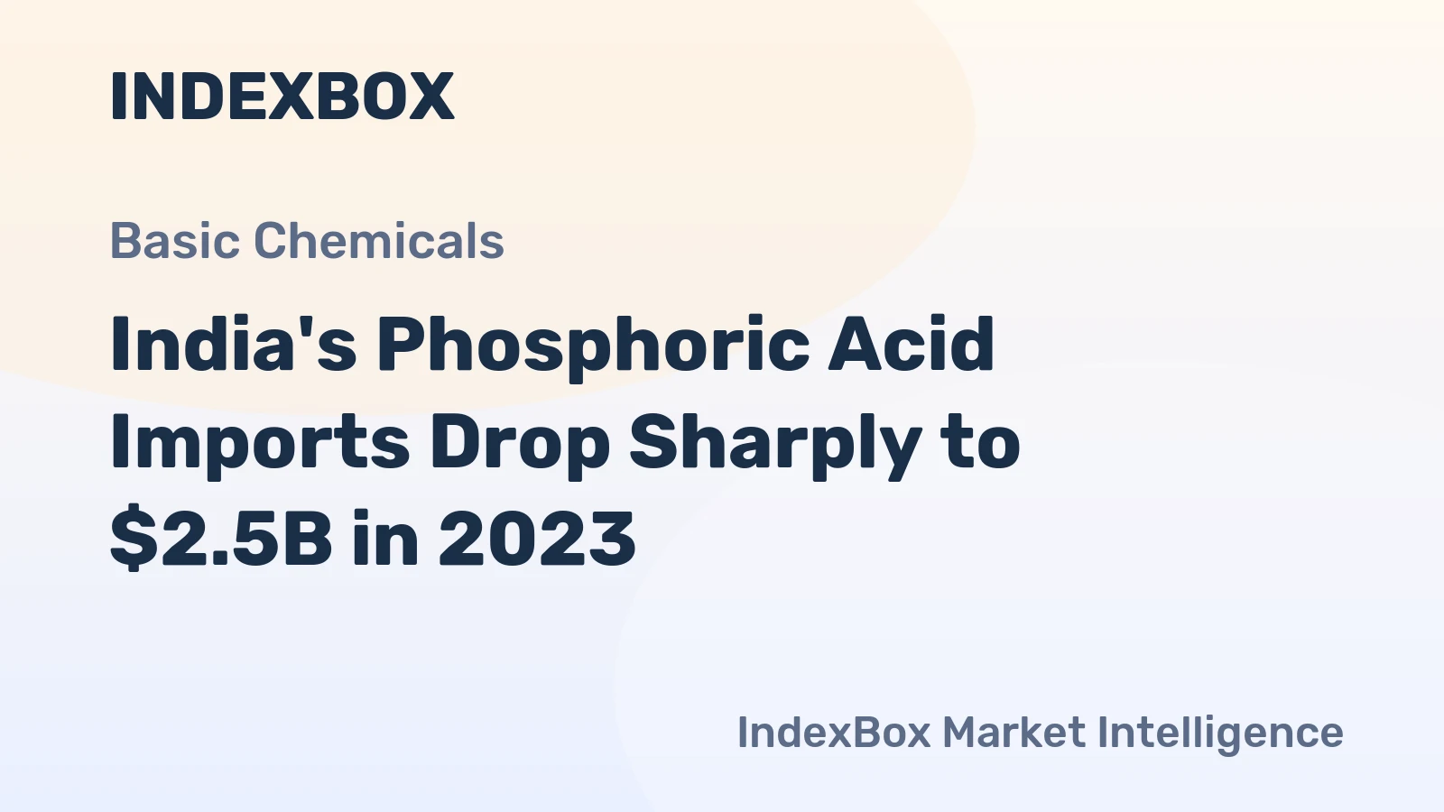 India's Phosphoric Acid Imports Drop Sharply to $2.5B in 2023