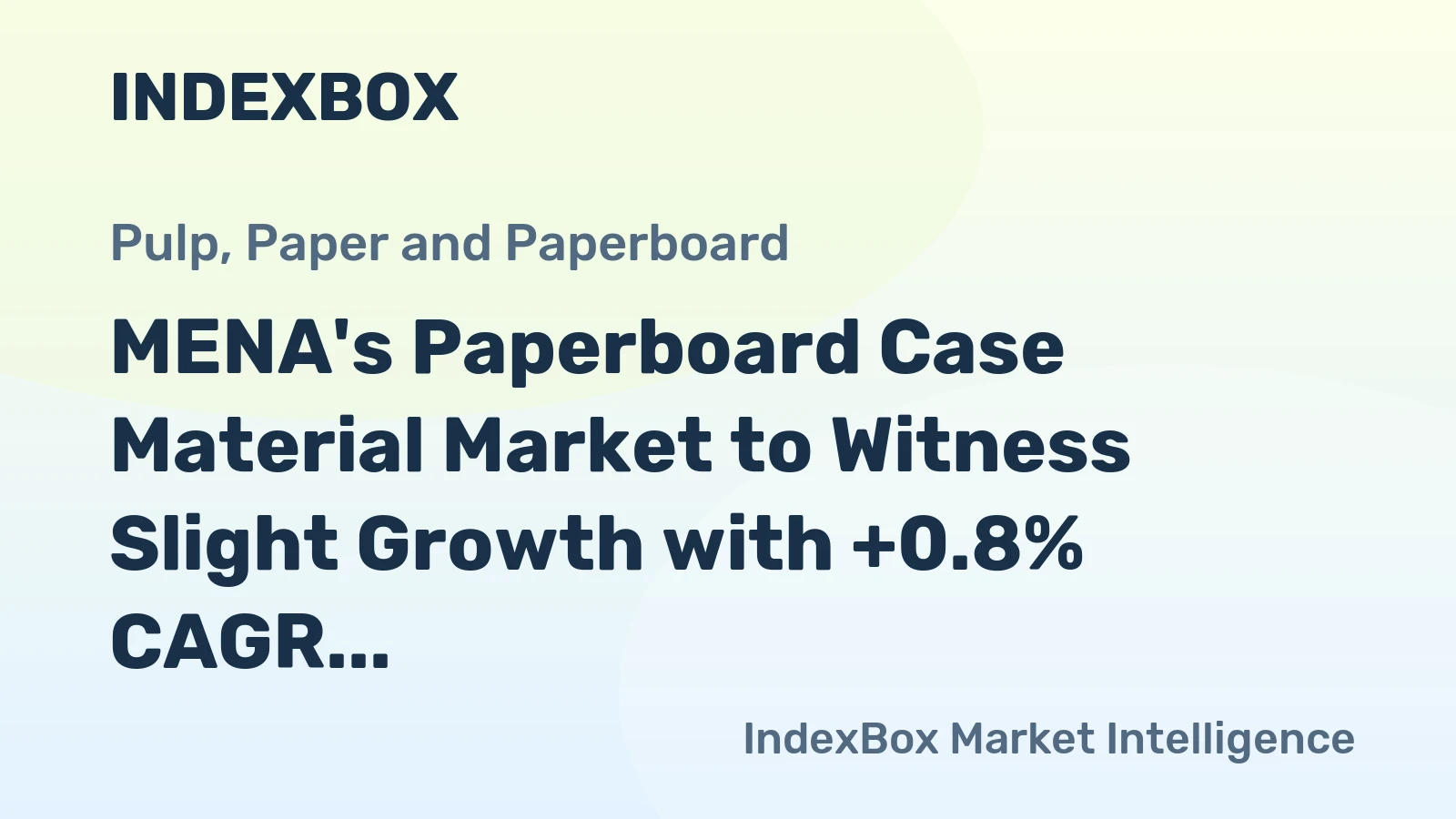 MENA's Paperboard Case Material Market to Witness Slight Growth with +0.8% CAGR