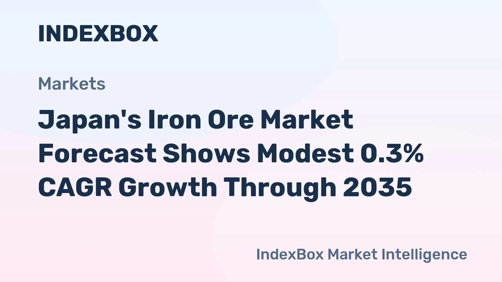Japan's Iron Ore Market Forecast Shows Modest 0.3% CAGR Growth Through 2035
